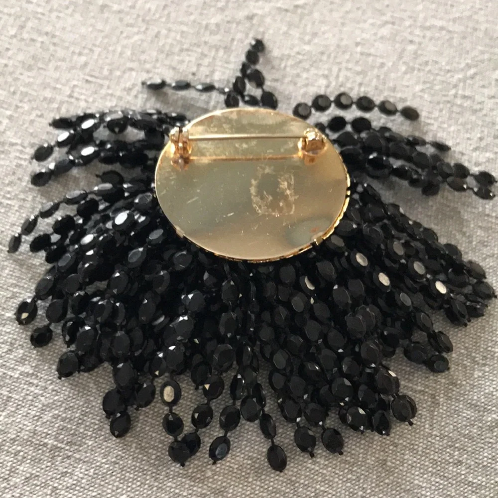 Vintage | Jewelry | Vintage Onyx Burst Brooch | Poshmark